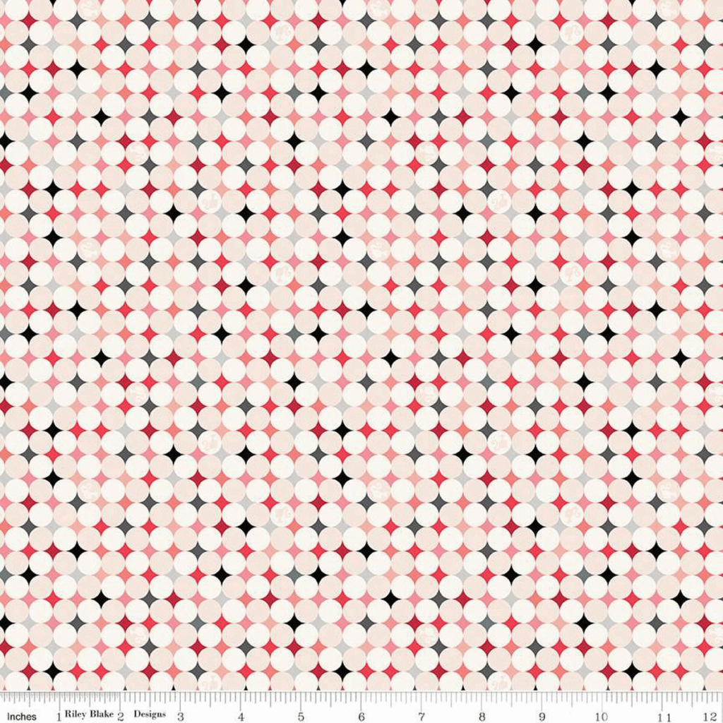BARBIE VINTAGE SPARKLE DOTS BLUSH - Austin's Sewing Center